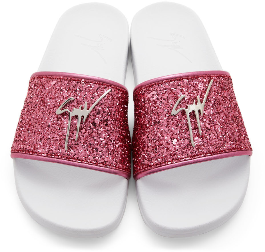 Giuseppe Zanotti Pink New Laburela Pool Slides Giuseppe Zanotti