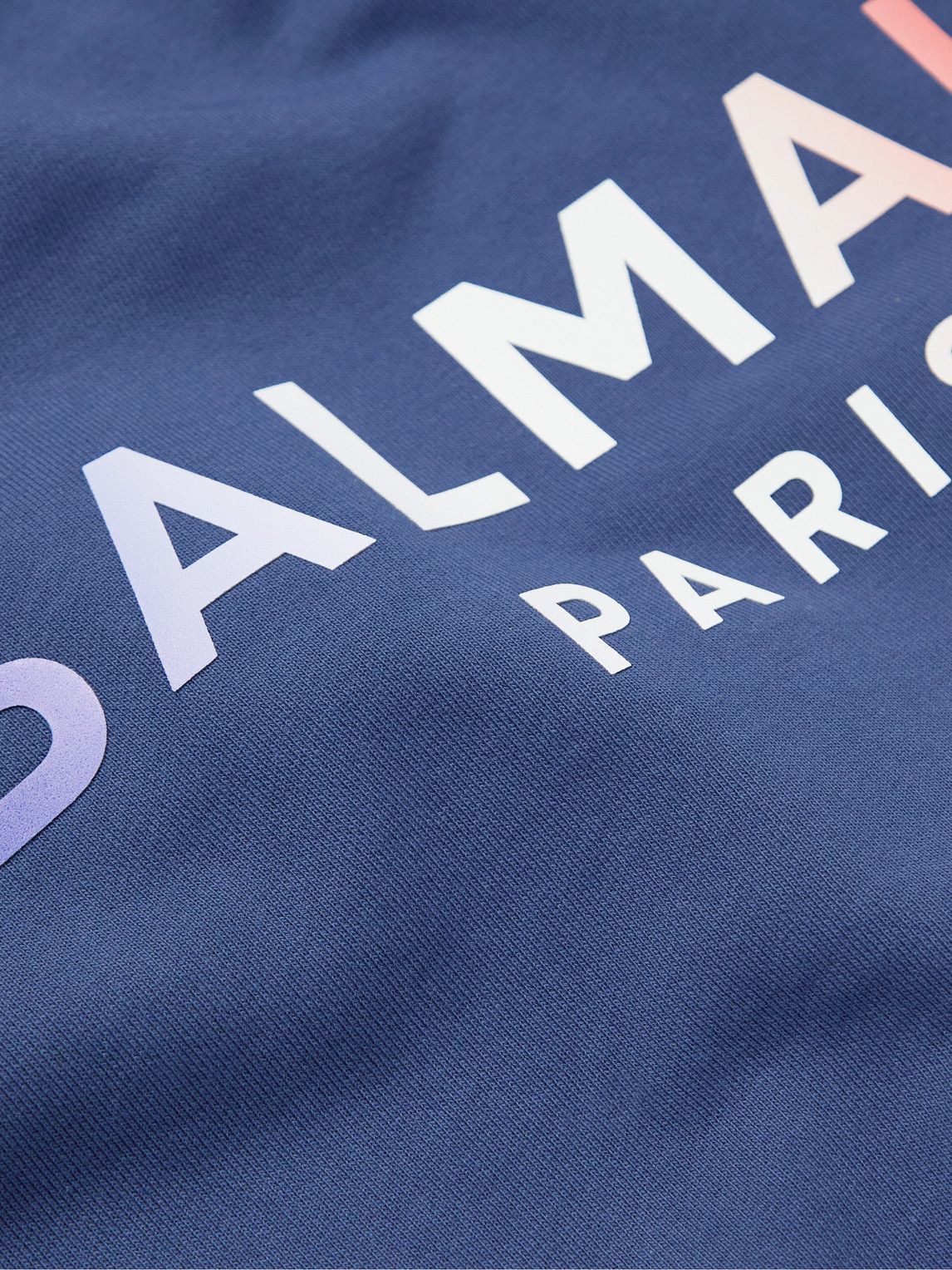 Balmain - Logo-Print Cotton-Jersey Sweatshirt - Blue Balmain