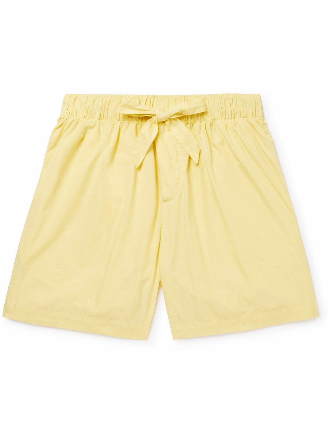 TEKLA - Organic Cotton-Poplin Shorts - Yellow Tekla Fabrics
