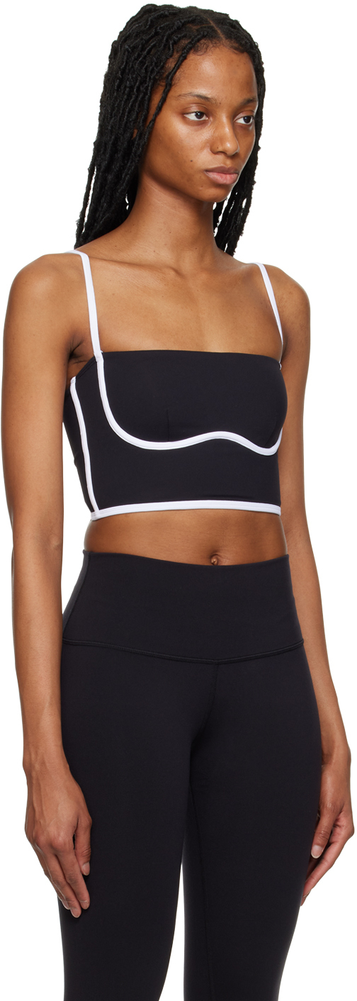 Alo Black Airbrush Streamlined Sport Top Aloye