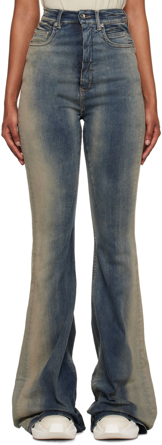 Rick Owens DRKSHDW Blue Bolan Bootcut Jeans Rick Owens Drkshdw