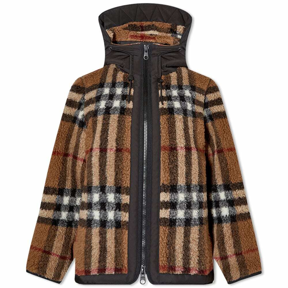 Burberry Women's Adeney Checked Fleece in Birch Brown Ip Check Burberry