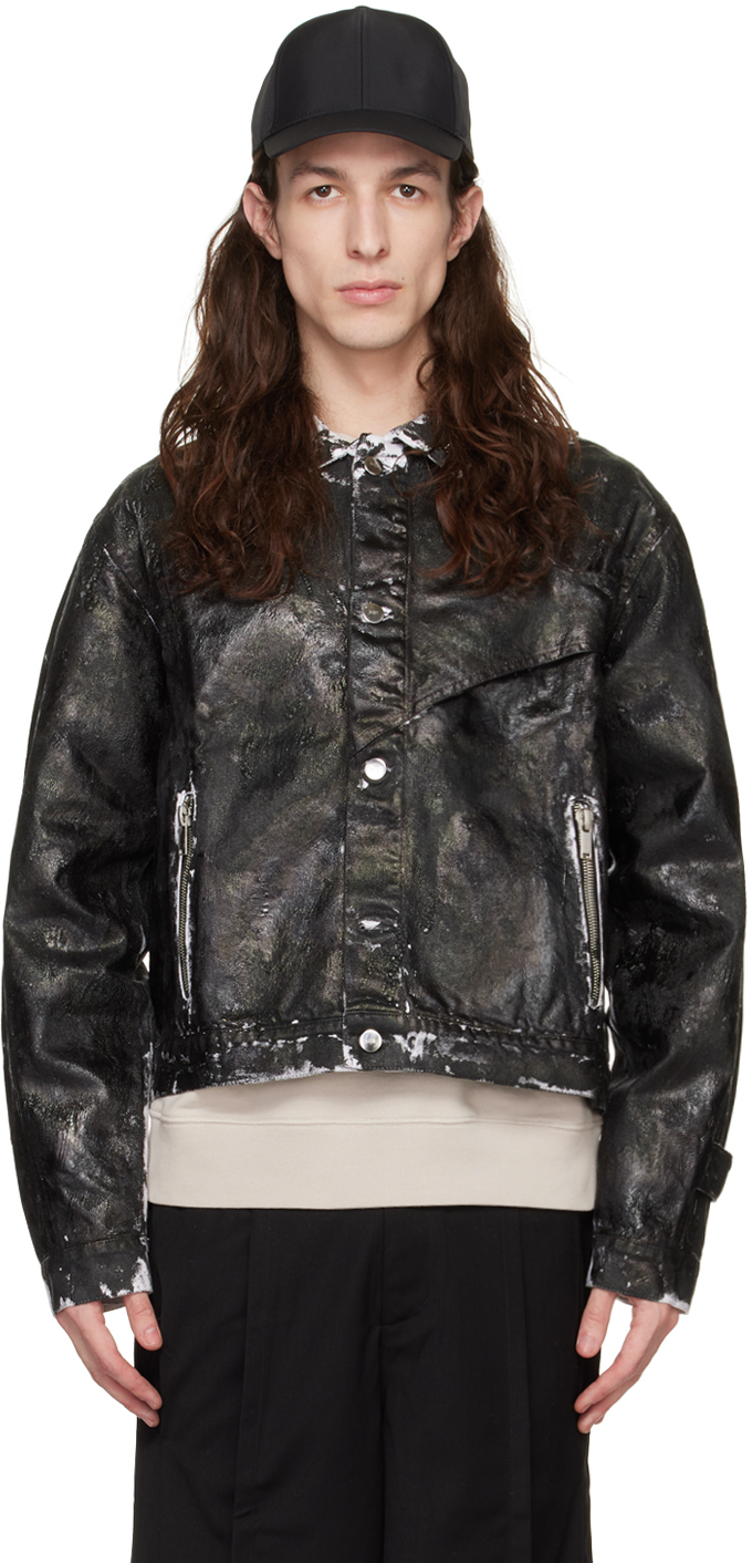 HELIOT EMIL Black Chrysalis Denim Jacket Heliot Emil