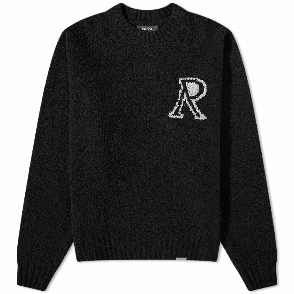 Represent Men's Initial Boucle Sweater in Black Represent