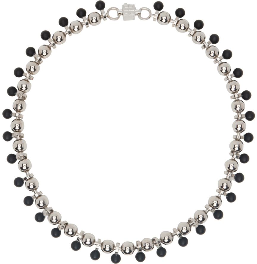 Givenchy Silver & Black 4G Necklace Givenchy