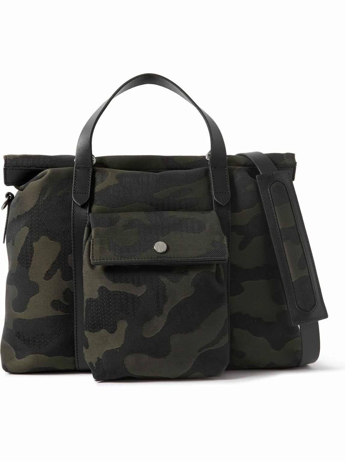 Mismo - Leather-Trimmed Camouflage-Jacquard Ripstop Weekend Bag Mismo