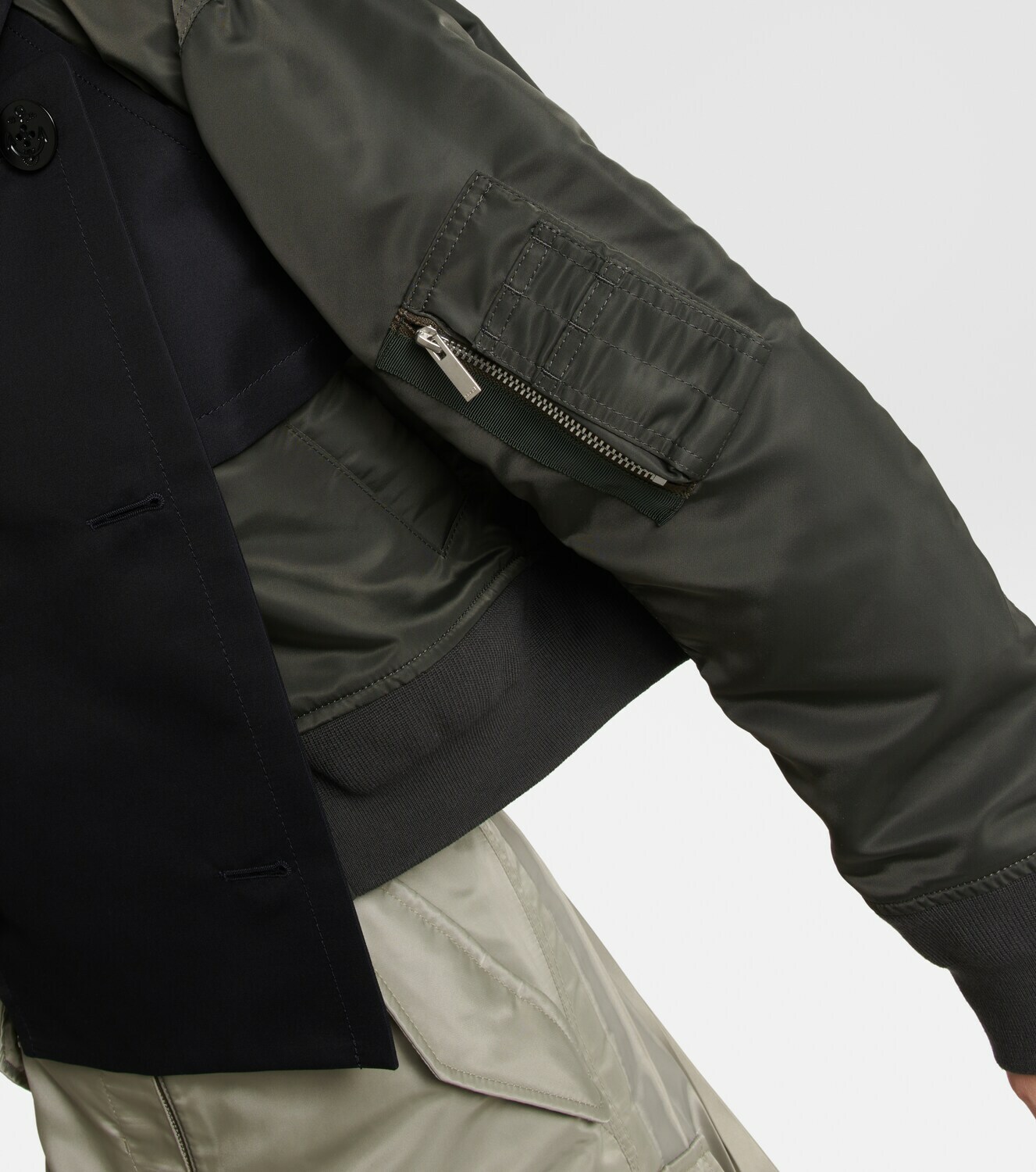 Sacai - Hybrid bomber jacket Sacai
