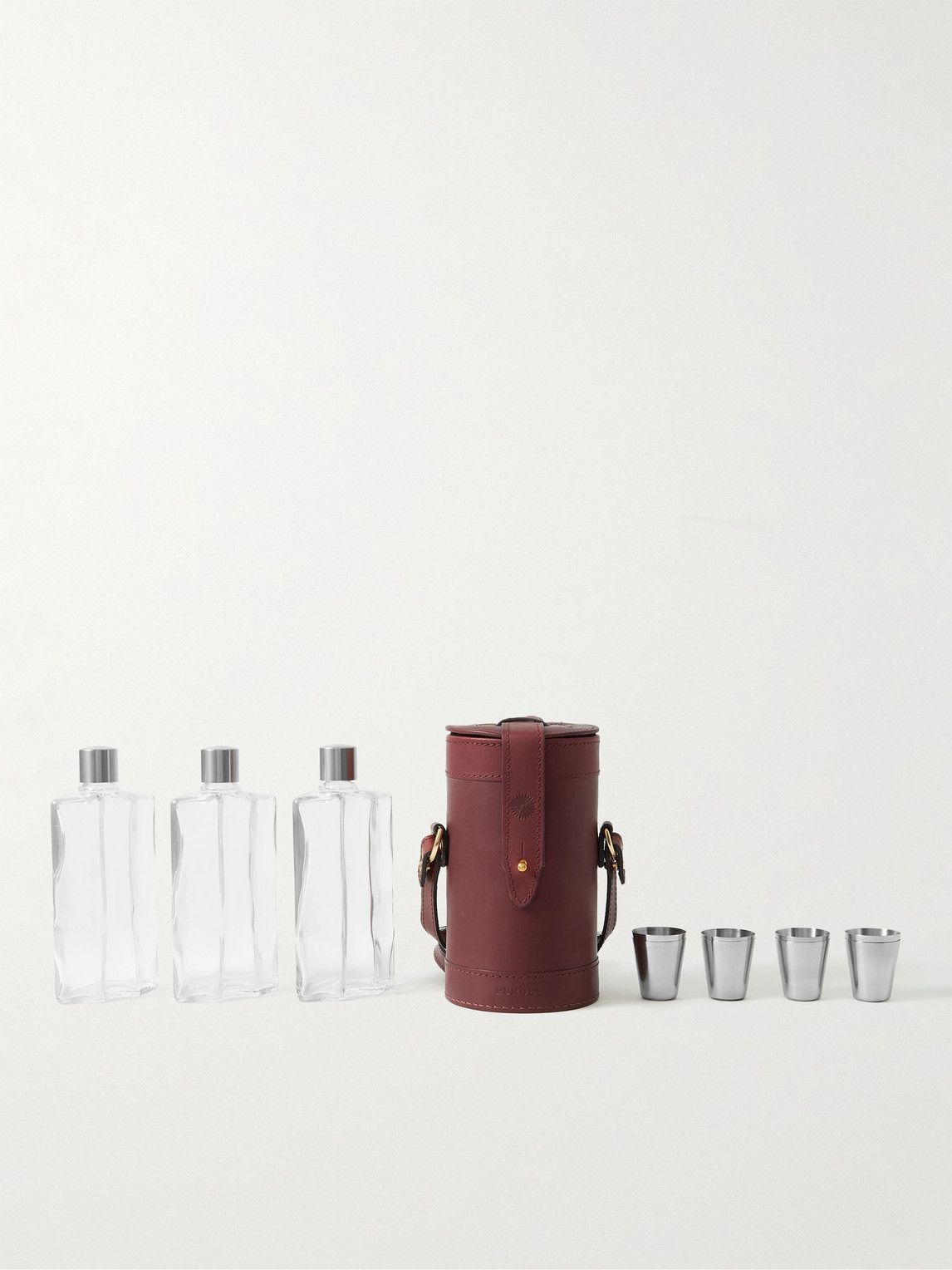 Purdey - Leather and Glass Flask Set Purdey