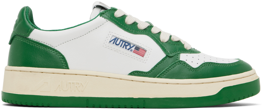 AUTRY Green & White Medalist Low Sneakers Autry