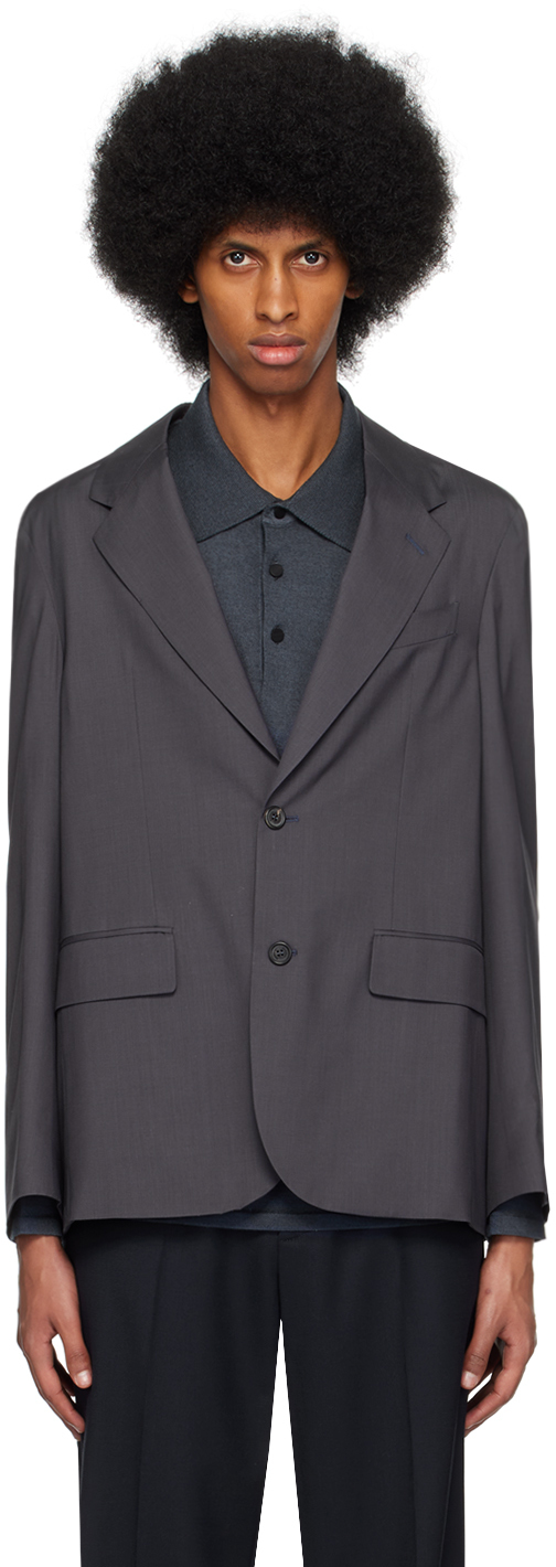 Dunhill Gray Single-Breasted Blazer Dunhill