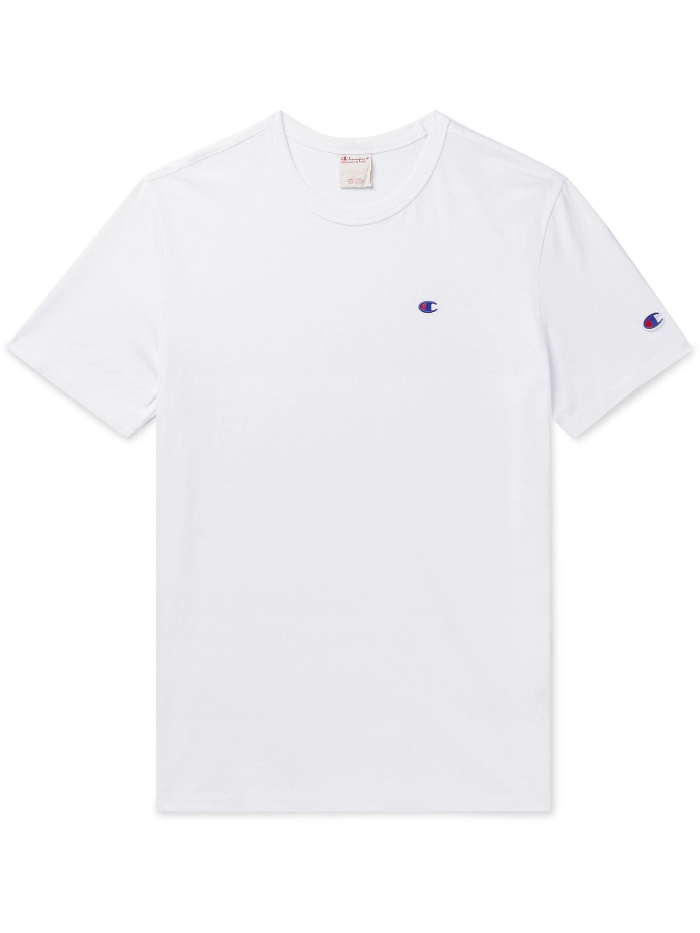 Champion - Logo-Embroidered Cotton-Jersey T-Shirt - White Champion