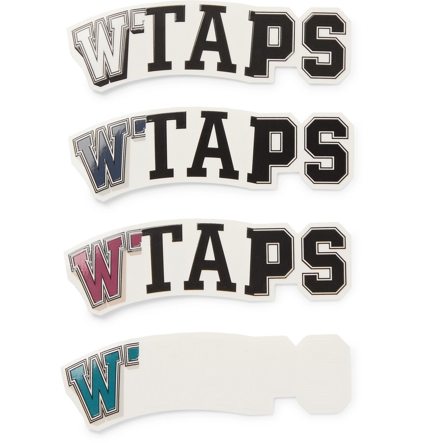 WTAPS - Sticky 01 Set of Four Logo PVC Stickers - White WTAPS