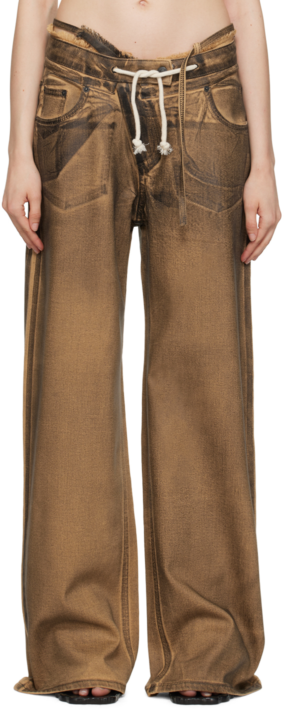 Ottolinger Brown Double Fold Jeans Ottolinger