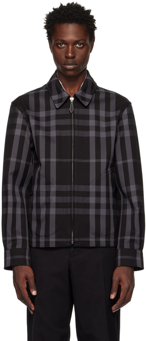 Burberry Gray Reversible Harrington Jacket Burberry