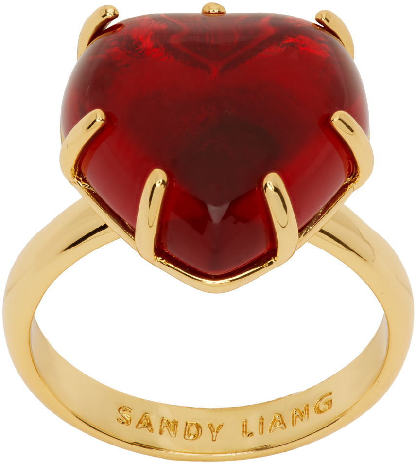 Sandy Liang Gold & Red Treasure Ring Sandy Liang