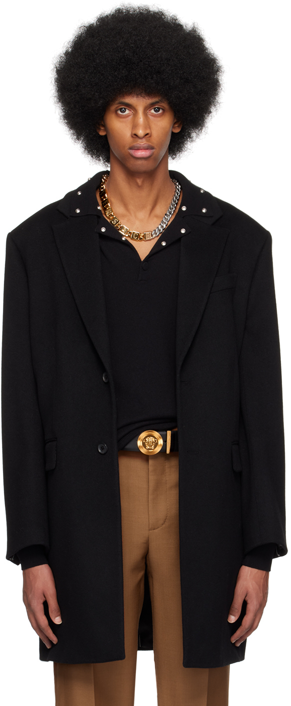 Versace Black Slim Coat Versace