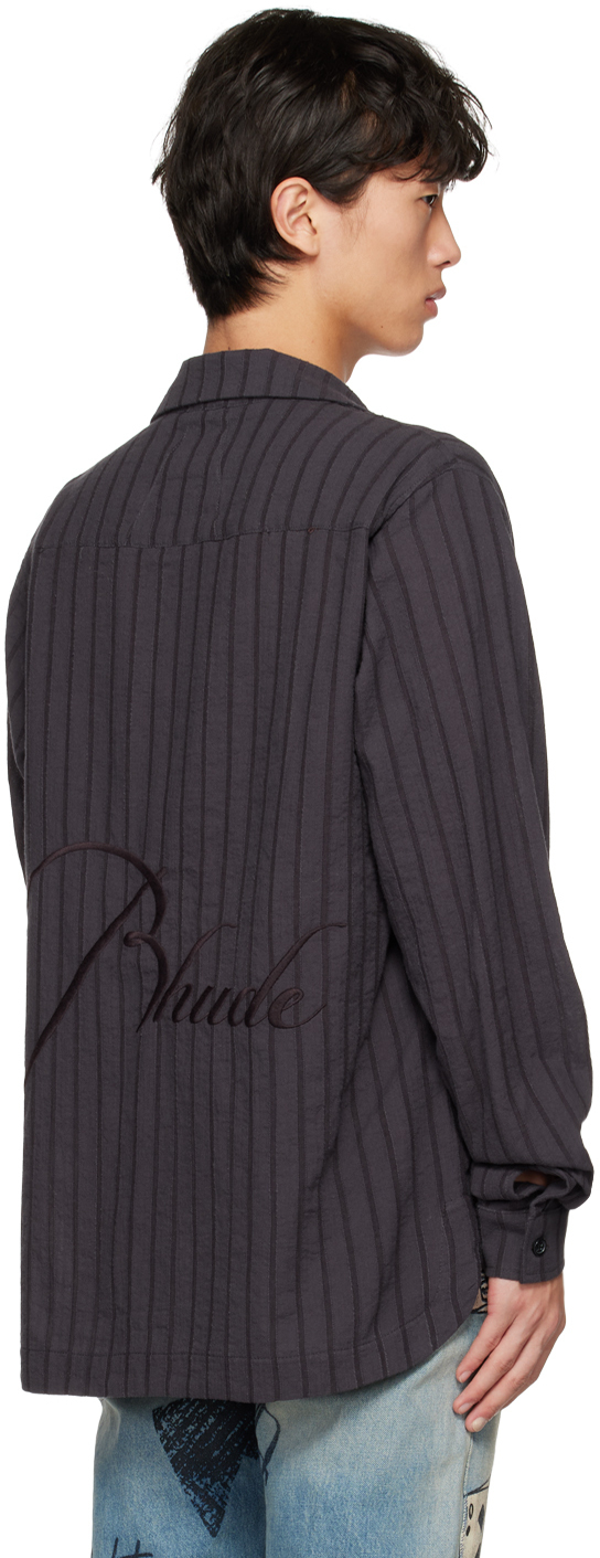 Rhude Navy Striped Shirt Rhude
