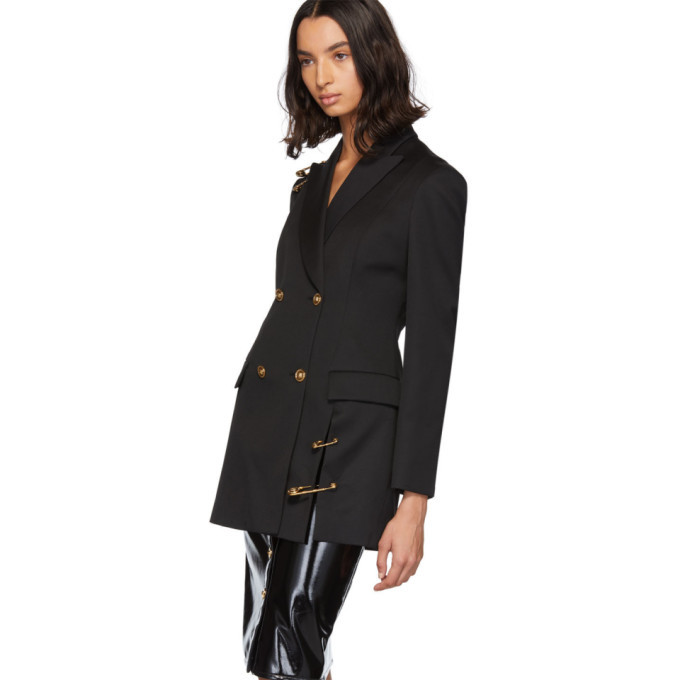 Versace Black Safety Pin Blazer Versace