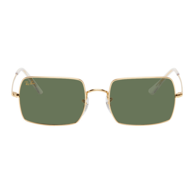 Ray-Ban Gold Rectangular 1969 Sunglasses Ray Ban