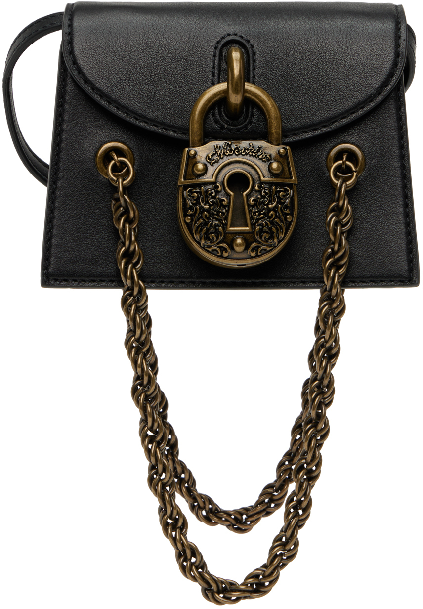 Moschino Black Padlock 55 Shoulder Bag Moschino