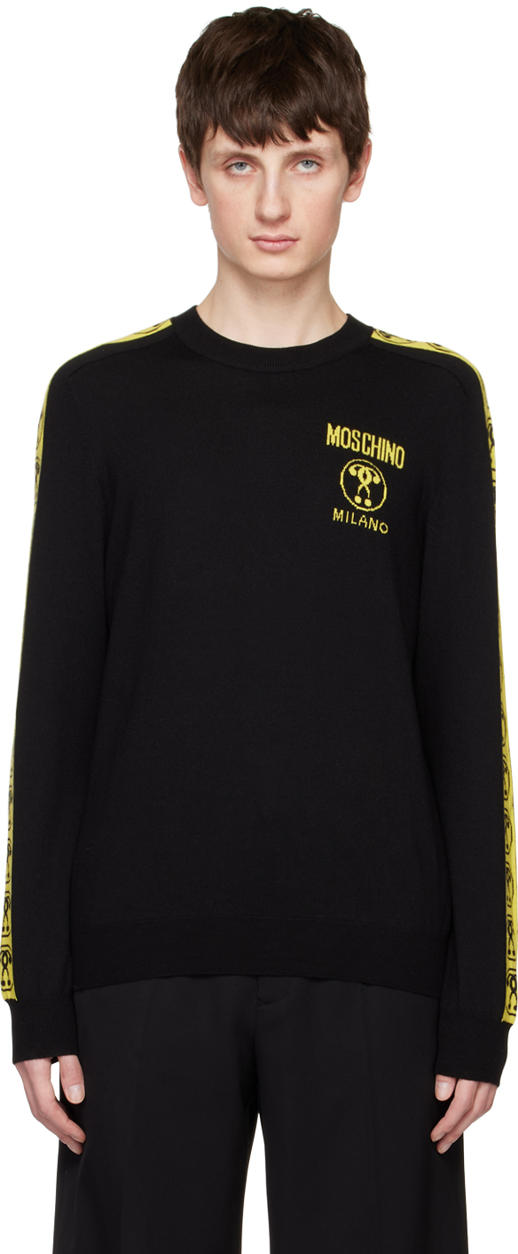 Moschino Black Double Question Mark Sweater Moschino