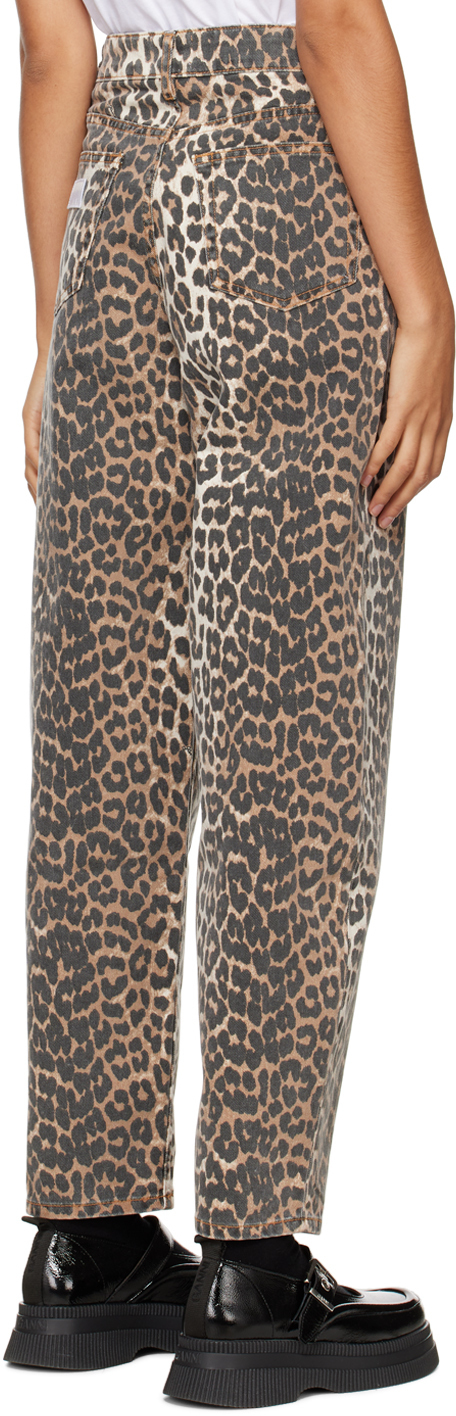 GANNI Brown Leopard Jeans GANNI
