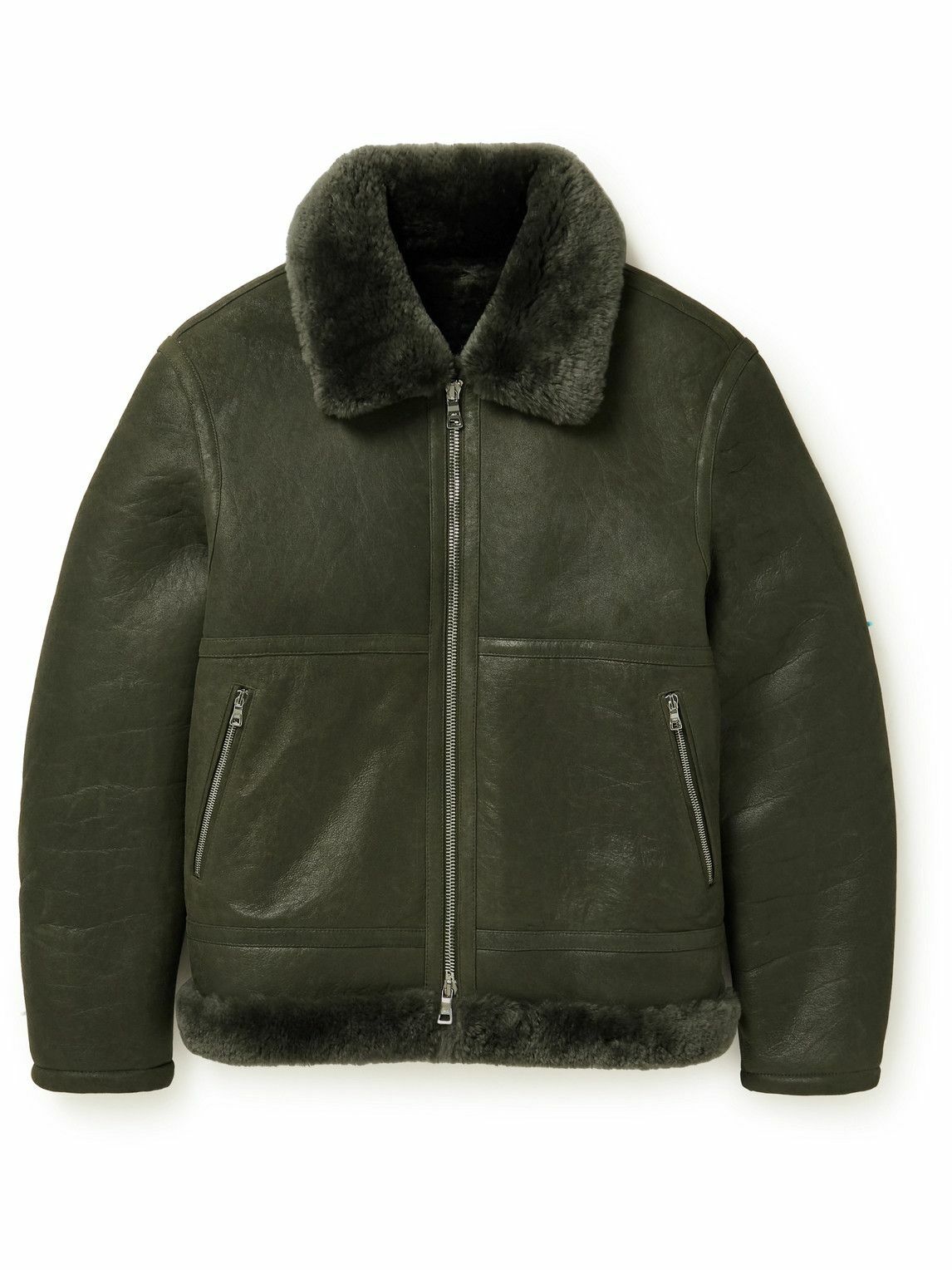 Mr P. - Shearling Flight Jacket - Green Mr P.