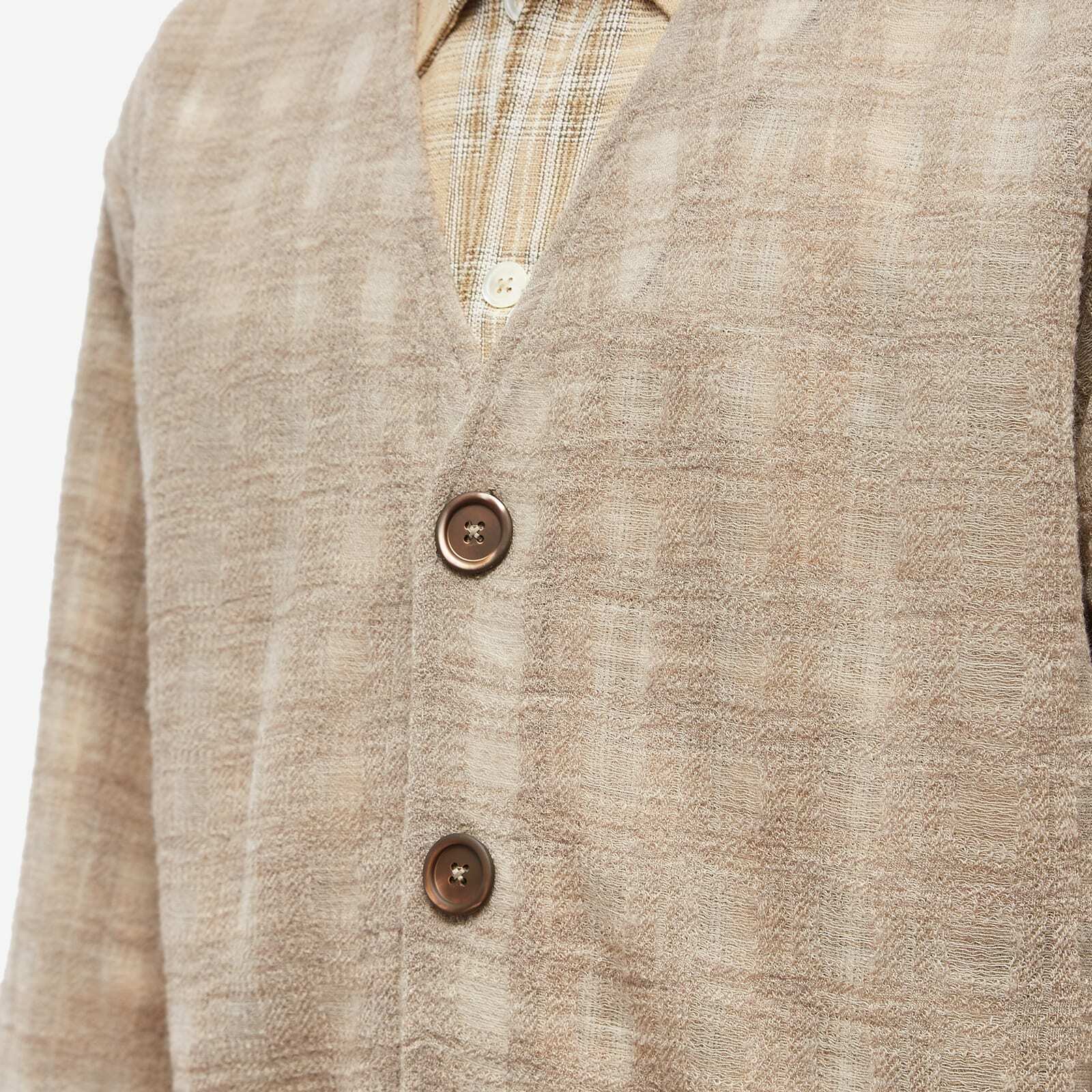 Our Legacy Men's Check Cardigan in Grey Disintegration Check Our Legacy