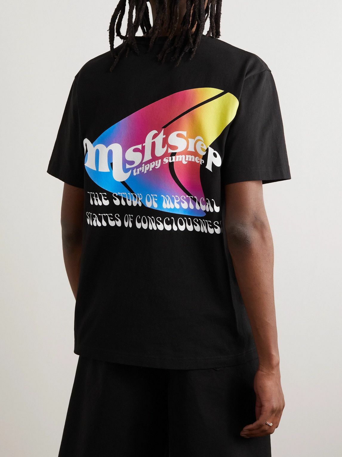 MSFTSrep - Logo-Print Cotton-Jersey T-Shirt - Black MSFTSrep