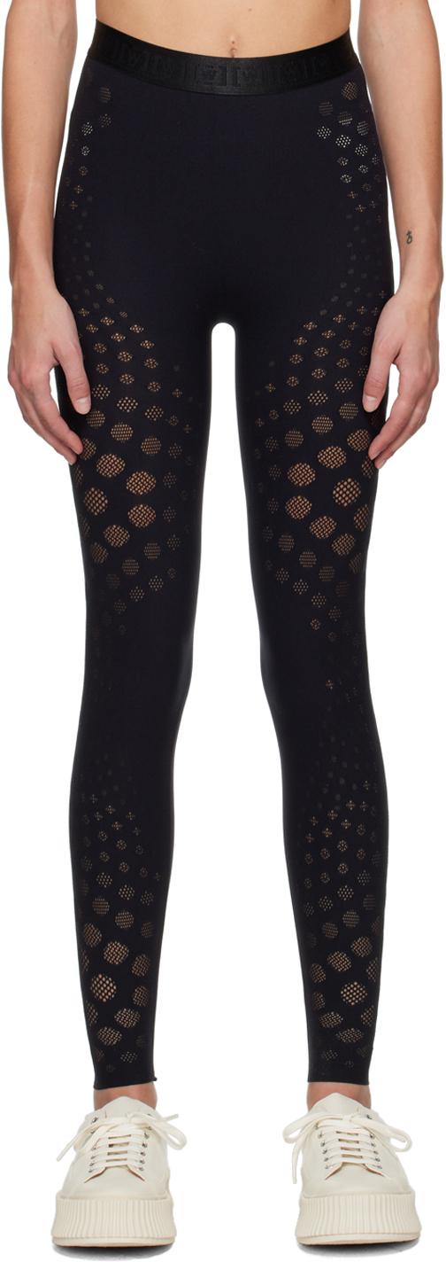 Wolford Black Illusion Net Sport Leggings Wolford