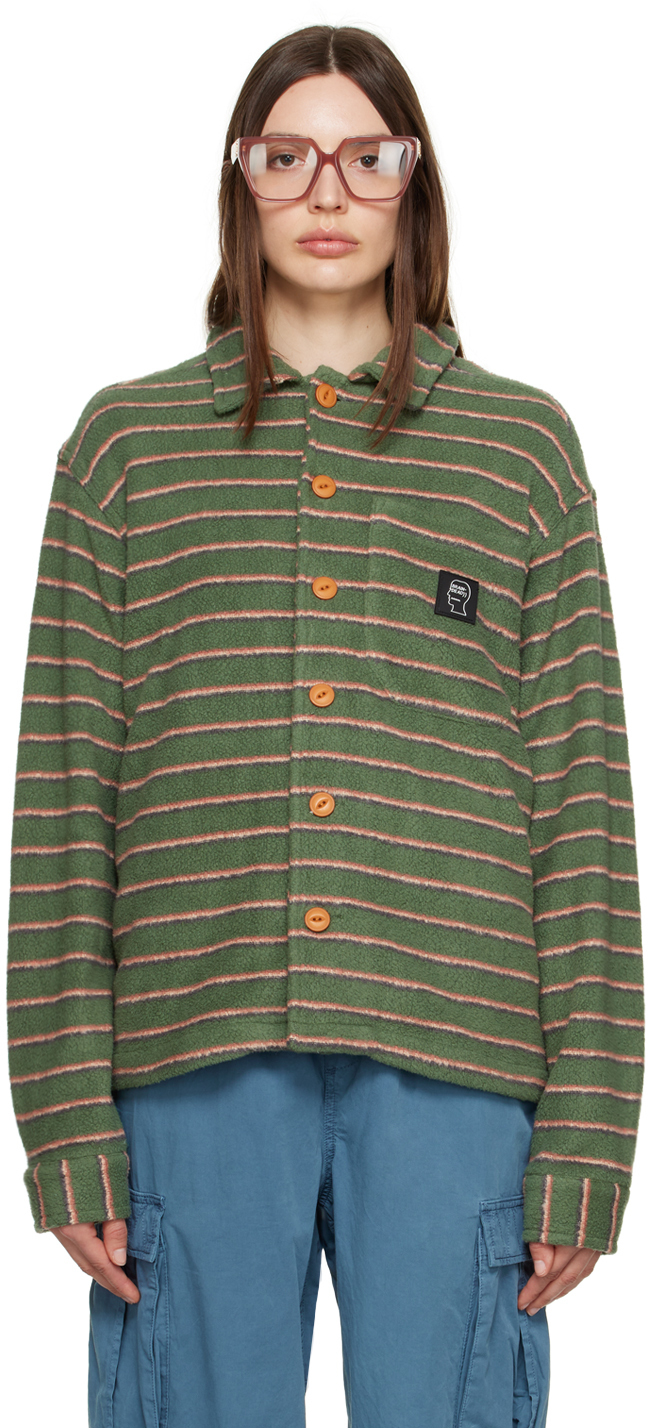 Brain Dead Green Striped Shirt Brain Dead