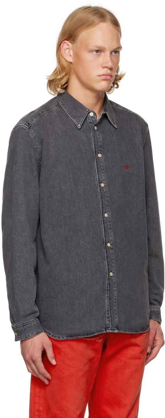 Diesel Gray D-Simply Denim Shirt Diesel
