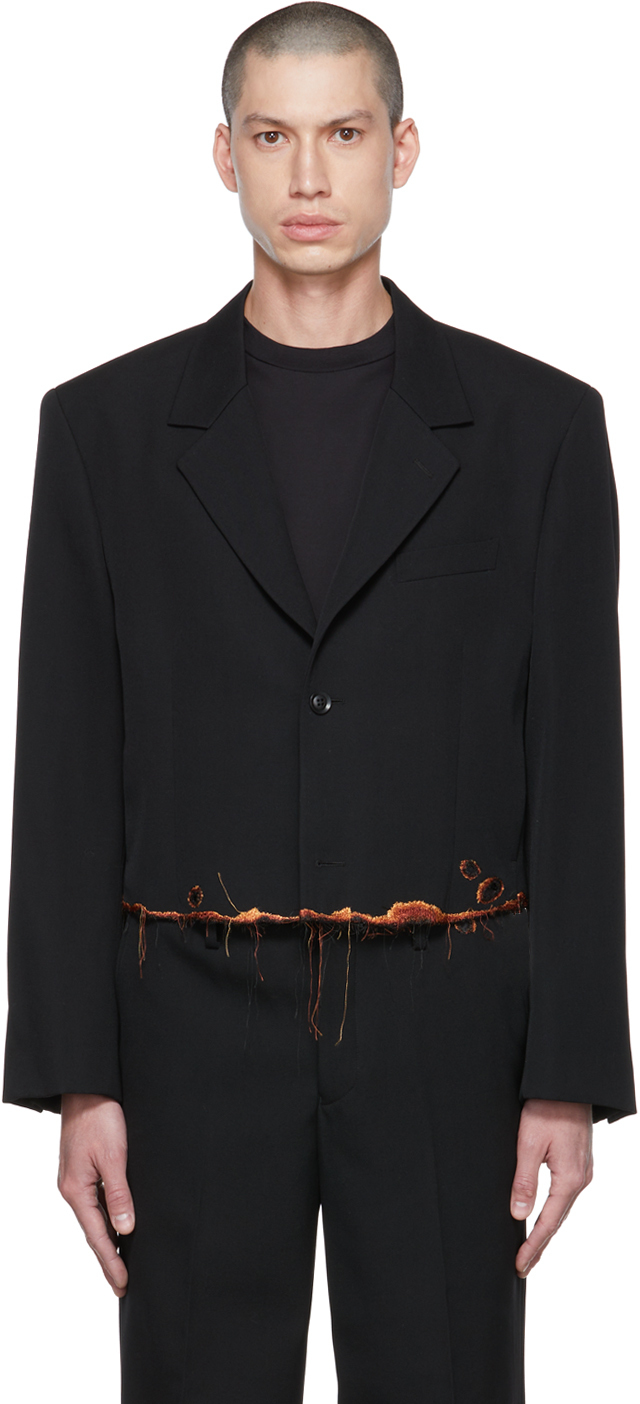 Doublet Black Burning Embroidery Blazer Doublet