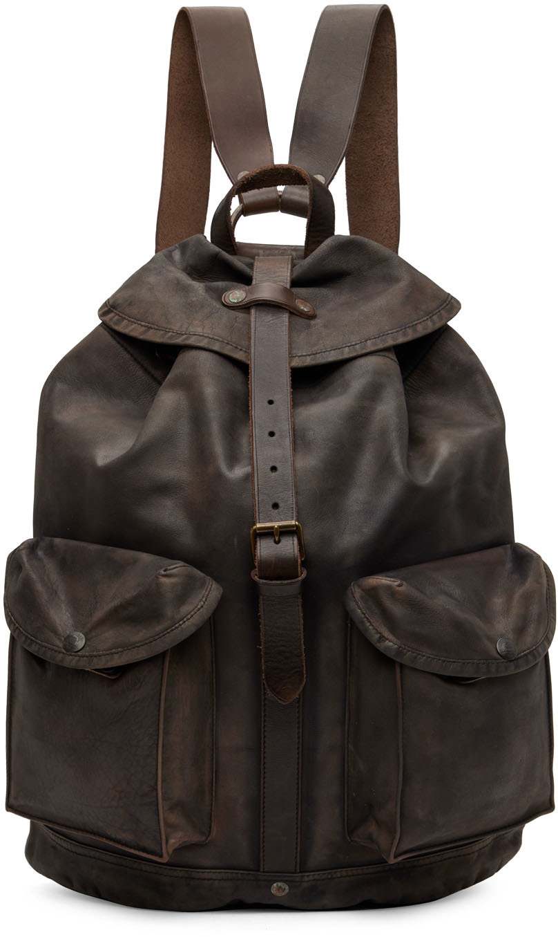 RRL Brown Leather Rucksack RRL