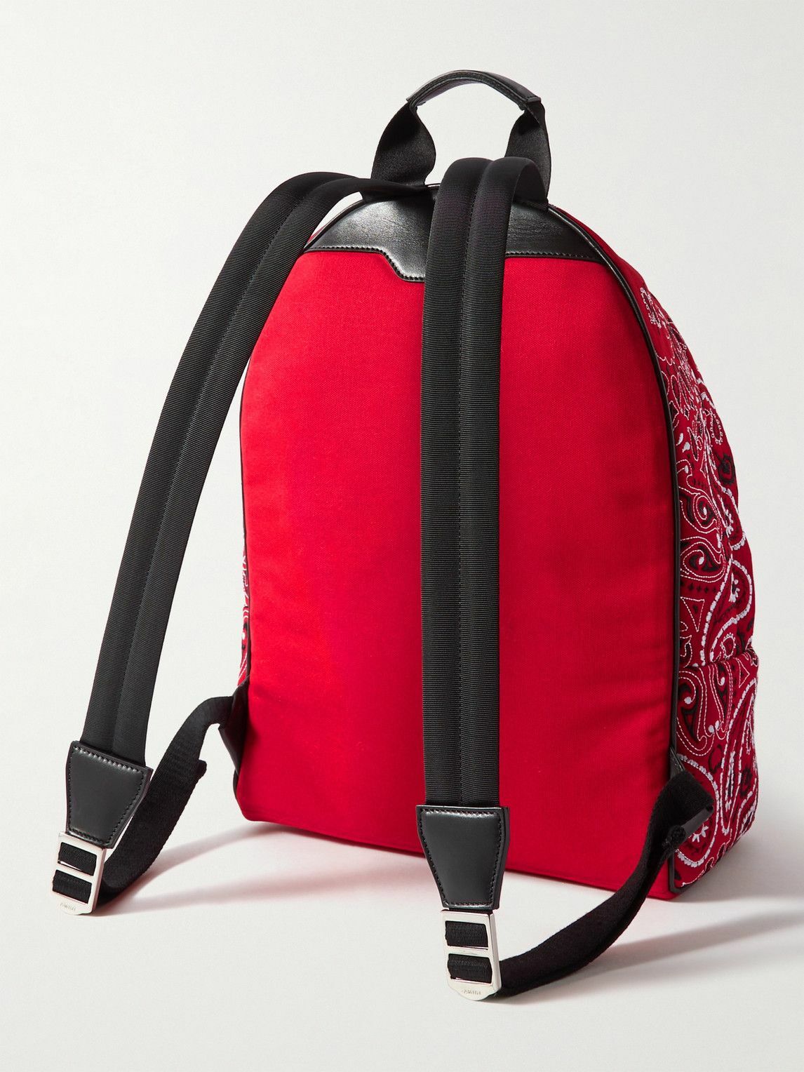 AMIRI - Leather-Trimmed Embroidered Canvas Backpack Amiri