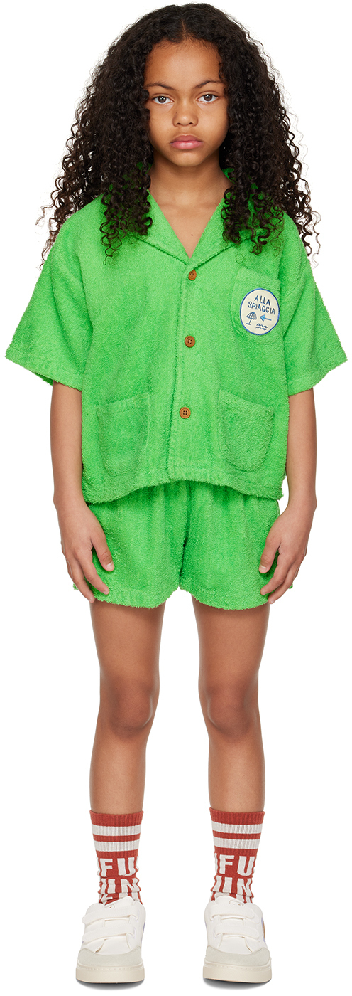 Wander & Wonder Kids Green Shirt & Shorts Set