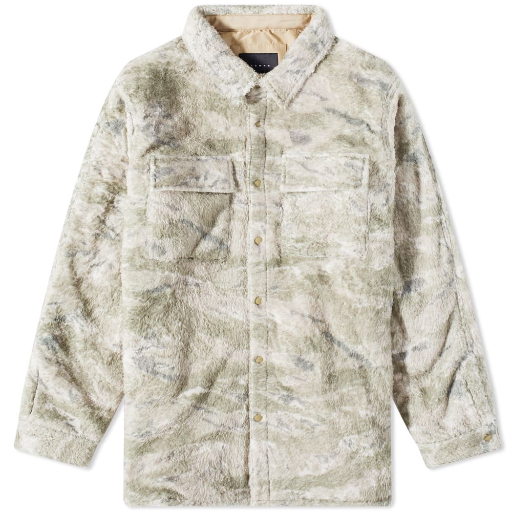 Stampd Men's Camo Sherpa Shirt Jacket in Digital Tiger Camo Stampd