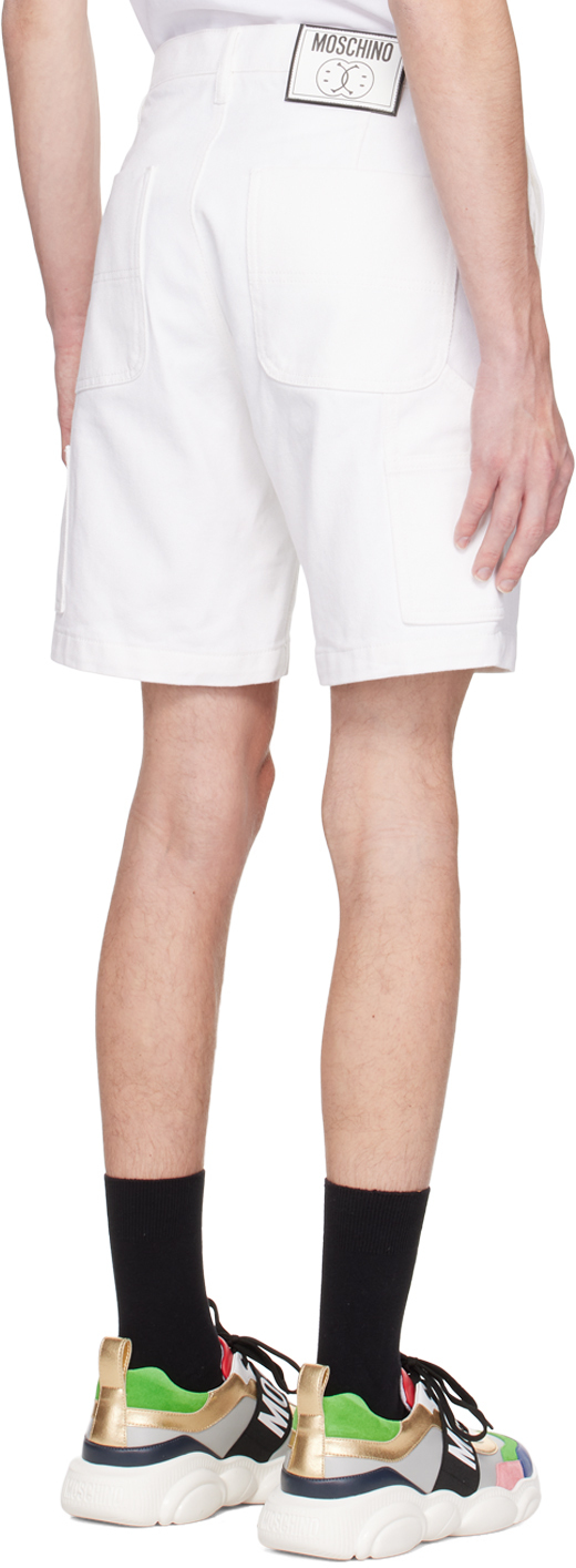 Moschino White Hammer Loop Shorts Moschino