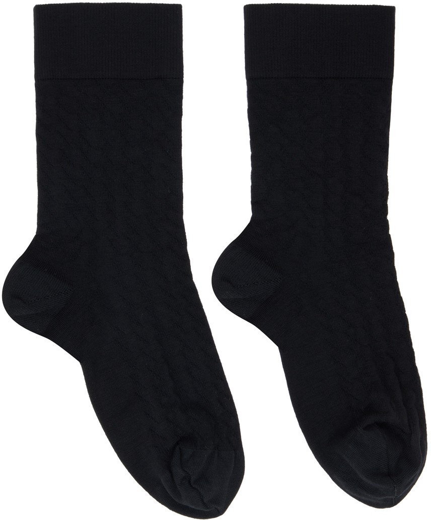 Wolford Black Jacquard Socks Wolford