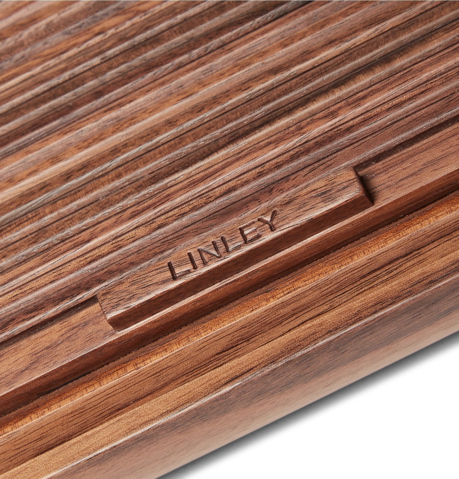 Linley - Tambour Walnut Desk Tidy - Brown Linley