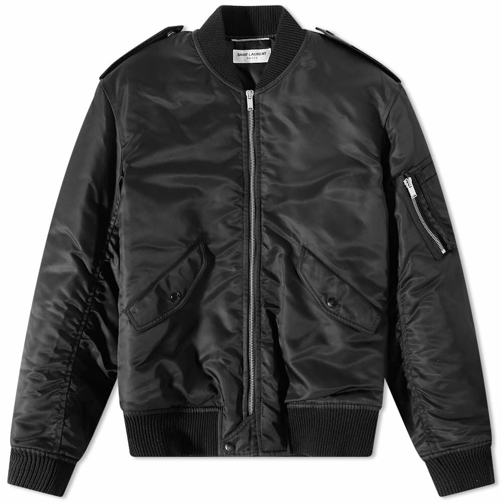 Saint Laurent Men's Aviator MA1 Jacket in Black Saint Laurent