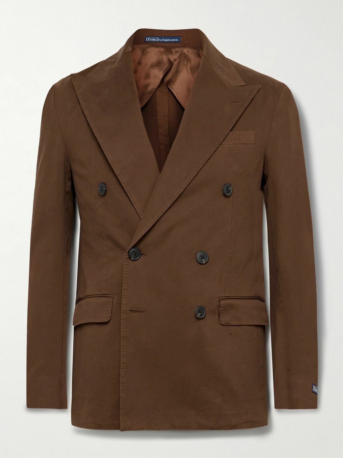 Polo Ralph Lauren - Double-Breasted Cotton-Blend Twill Suit Jacket - Brown Polo Ralph Lauren