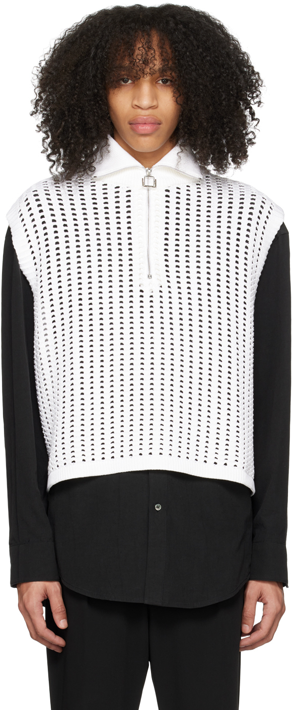Wooyoungmi White Half-Zip Vest Wooyoungmi