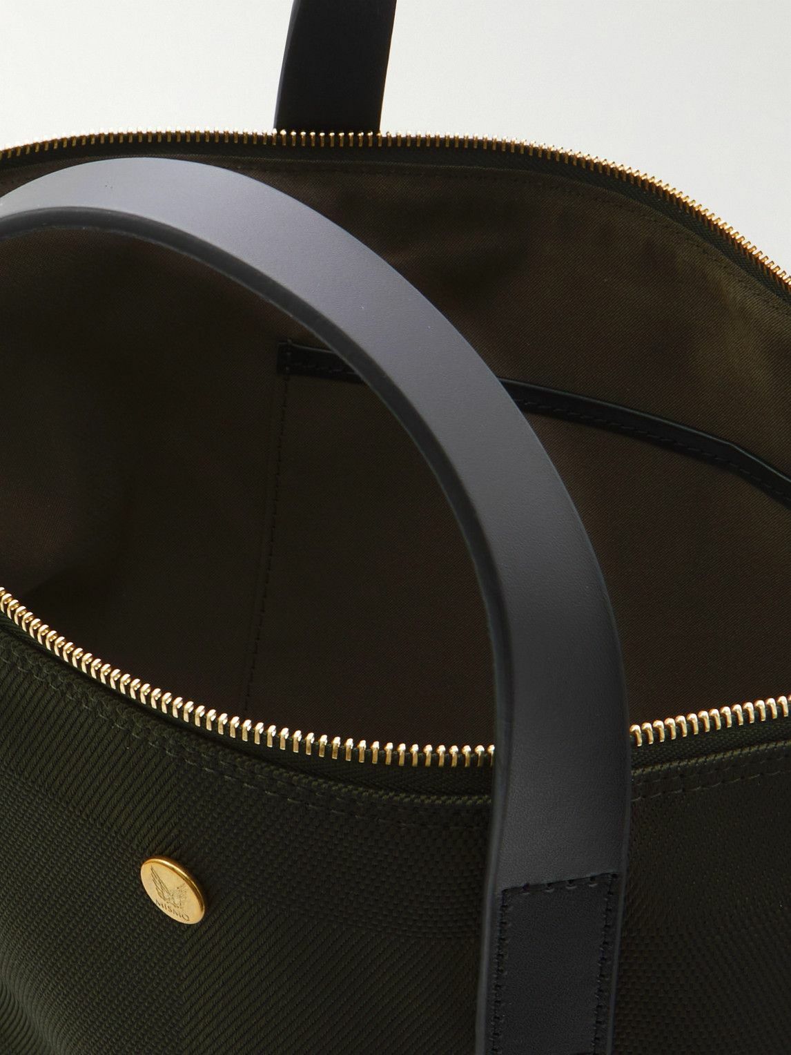 Mismo - Leather-Trimmed Checked Canvas-Jacquard Tote Bag Mismo