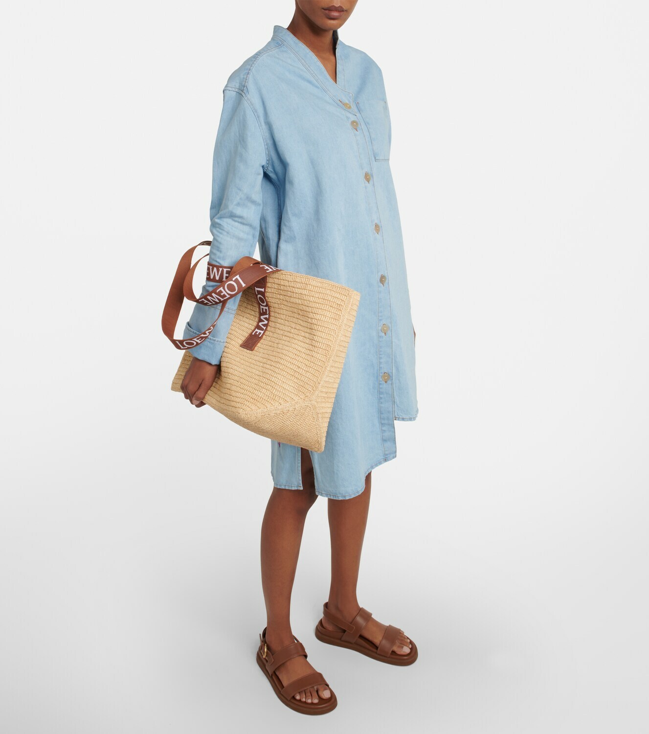 Loewe - Fold raffia tote bag Loewe