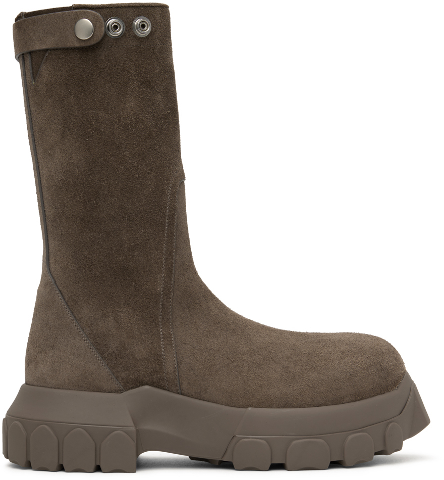 Rick Owens Gray Creeper Bozo Tractor Boots Rick Owens