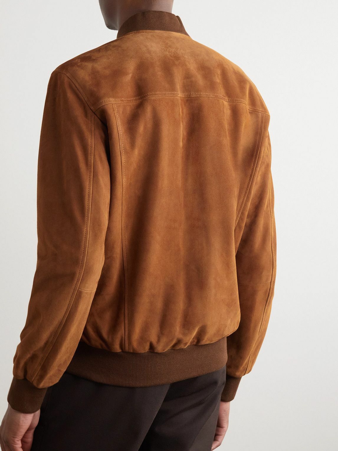 Brioni - Suede Bomber Jacket - Brown Brioni