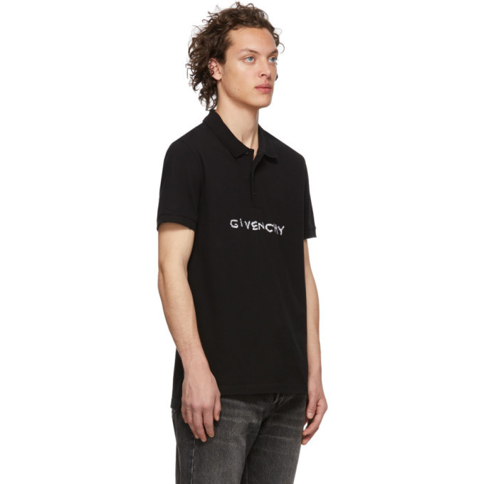 Givenchy Black Stitch Logo Polo Givenchy