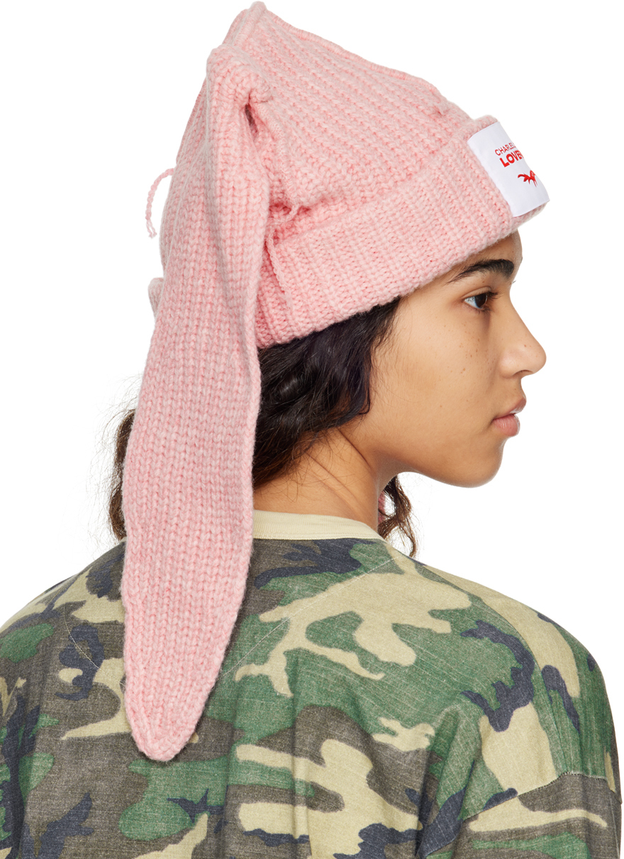 Charles Jeffrey Loverboy Pink Chunky Rabbit Beanie Charles Jeffrey Loverboy