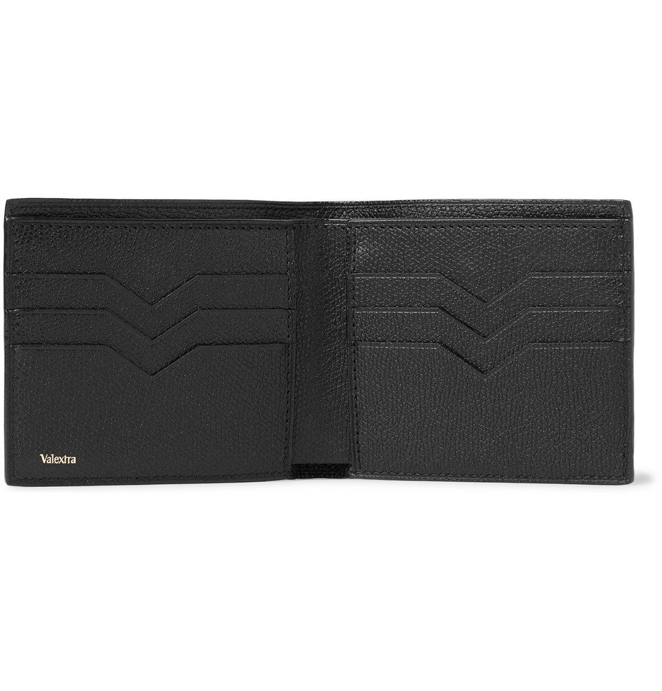 Valextra - Pebble-Grain Leather Billfold Wallet - Men - Black Valextra
